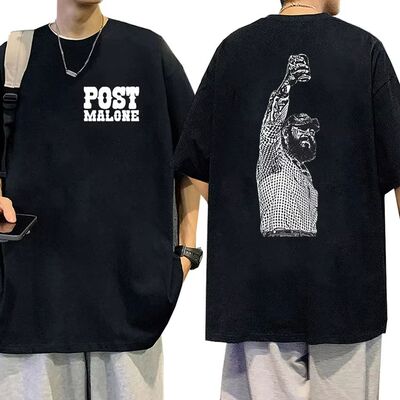 Singer P-Posts M-Malones Print Graphic TShirt Men Hip Hop Fa