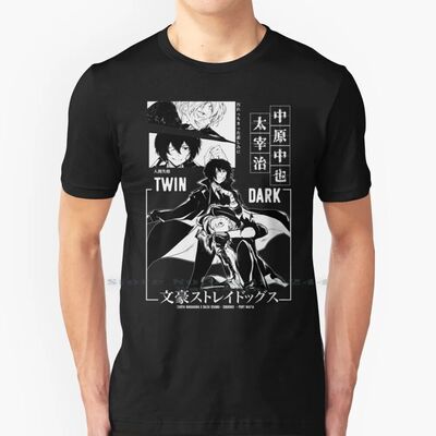 Soukoku Bungou Stray Dogs Chuyaa And Dazai 100% Cotton T Shi