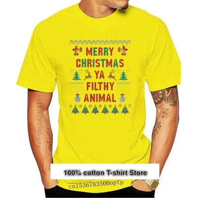 Hombres camiseta Feliz Navidad Ya Animal feo suéter camiset