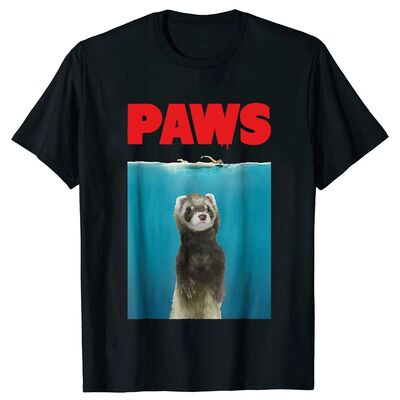 Funny Paws Ferret T Shirts Summer Style Graphic Cotton Stree