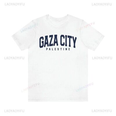 Gaza City Palestine Printed T Shirt Tops Simple Classic Tops