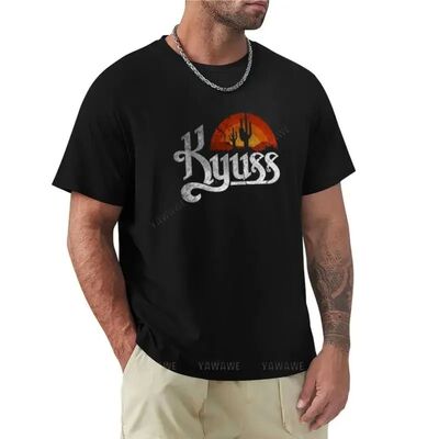 black  men cotton tshirt black t-shirt Kyuss T-Shirt Short s