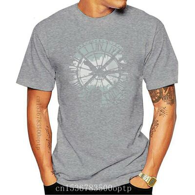 New Men Casual  Printed T shirt Time Fades Short Sleeve T-sh