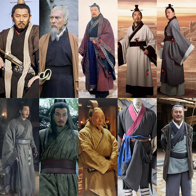 影视春秋战国楚汉时期刘邦项羽同款男士汉服棉麻大臣服军师古装服