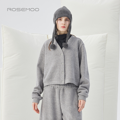 容子木ROSEMOO25冬【商场同款】轻糯亲肤宽松暗扣外套RSS4WP134A