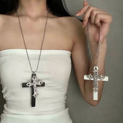 New cross pendant necklace women collarbone chain accessory