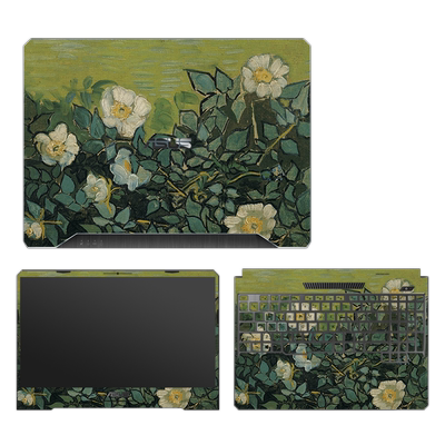 华硕文艺油画不留胶电脑贴纸