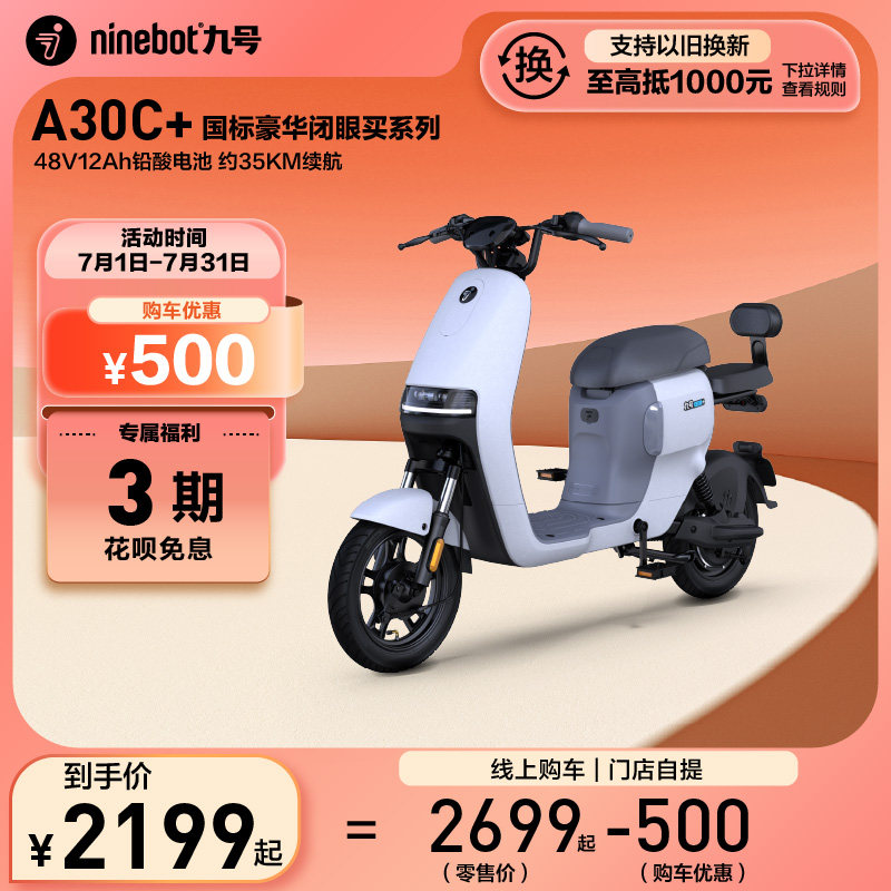 Ninebot九号电动车锦鲤A30C+智能电动自行车新国标【门店自提】_虎窝淘