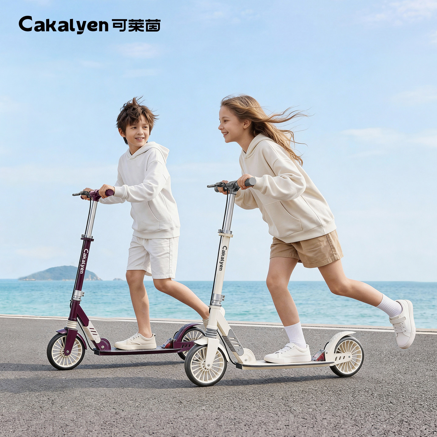 可莱茵极风儿童滑板车6到12岁两轮滑板车可折叠成人12岁以上代步