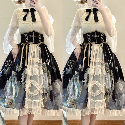 lolita优雅日常衬衫半身裙套装