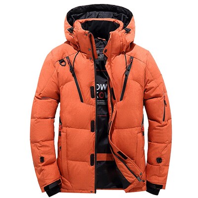 Men's Winter White Duck Down Jacket Oversize Padded Parkas H