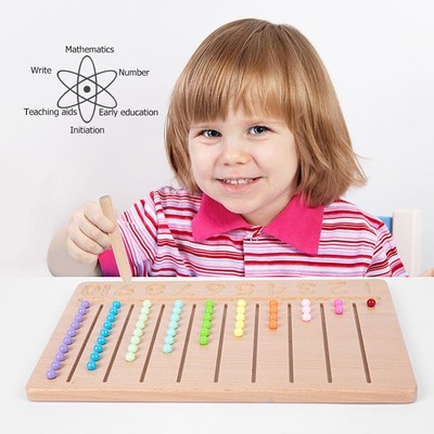 Kids Montessori Wooden Digital Description Control Pen Train