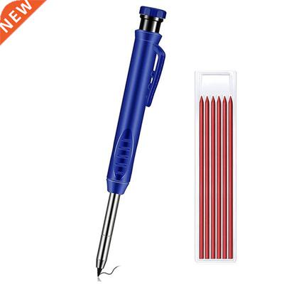 Solid Carpenter Pencil Set Leads Built-in Sharpener Deep Hol