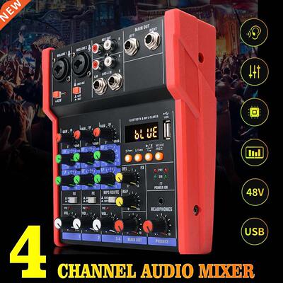 MINI 4 Channel SB bluetooth Mixer Audio Console Sound Card K