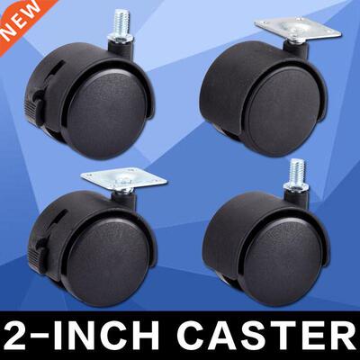 Chair Wheel Caster 48mm M8 Screw/Plate Swivel Castor 2 inch