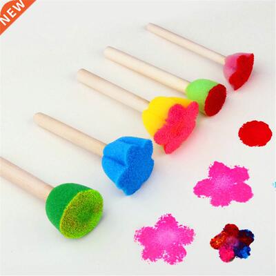 Kids Toddler Sponge Stamp Brush Kits Flower Drawing Toys for
