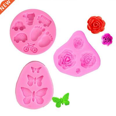 3Pcs Fondant Mold Eco-friendly Heat Resistant Silicone Handm