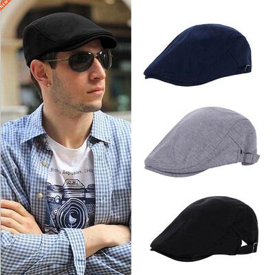 Men's Solid Cotton Berets Adjustment Buckle Peaky Blinde