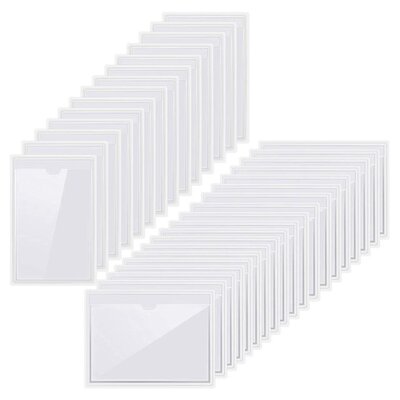 40PCS Index Card Holder, 2 Size Transparent Label Holders Ar