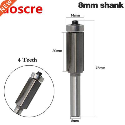 1Pc 8mm Shank 4 Teeth Extra Long Flush Trim Router Bit Beari