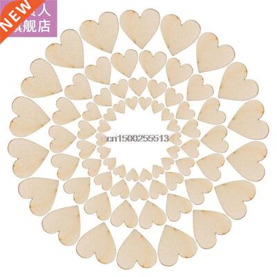 100pcs Rustic Wood Wooden Love Heart Wedding Tale Scatter D