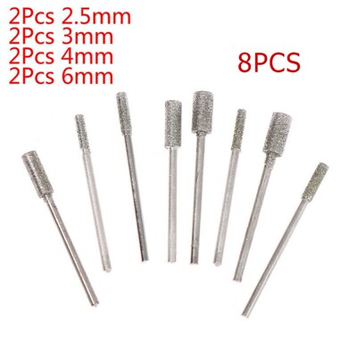 8Pcs Diamond Cutting Grinding Head 2.35mm Shank Jade Stone C