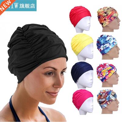 Nylon Elastc Men Women Elastc Swmmng Cap Long Har Swm