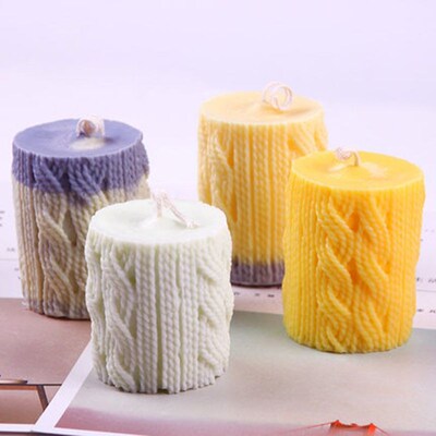 3D Cylindrical Candle Mold Handmade Wax Soap Making Mould DI