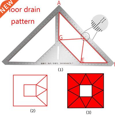 Multifunctional Triangle Floor Drain Ruler Stainless Steel