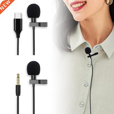 3.5mm/Type-c Mini Lapel Clip Microphone Mic Condenser Audio