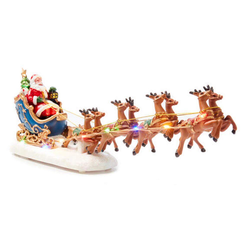 Winter Wonder Lane Christmas Village Set Santa Sleight with_虎窝淘