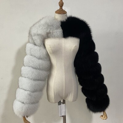 BEIZIRU Women Real Raccoon Fur silver fox red fox Sleeve Lad