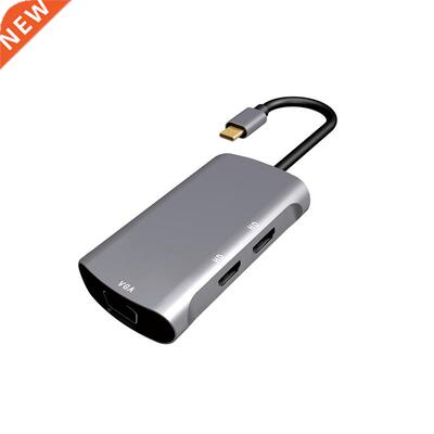 3 in 1 USB Type C to 2 HDMI +VGA Adapter with USB Hub High S