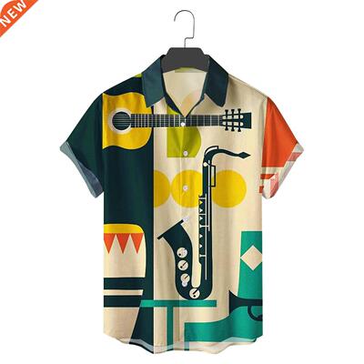 2022 Men's Shirts Men Hawaiian Casual One Button Shirts