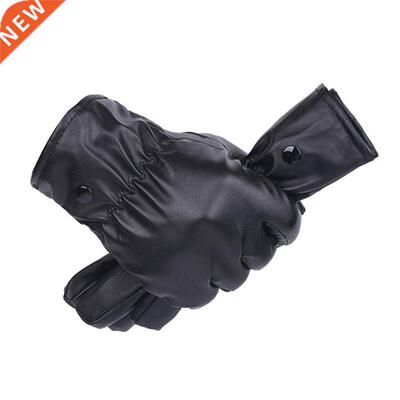 Winter Motorcycle Gloves For Men Women Bicycle Warm PU Leath