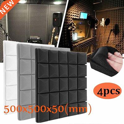4x-500x500x50mm Soundproof Foam Panels Acoustic Sound Stop A