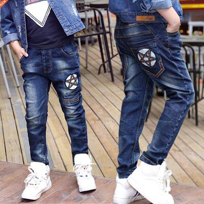 IENENS Kids Boys Jeans Spring Clothes Children Denim Long Pa