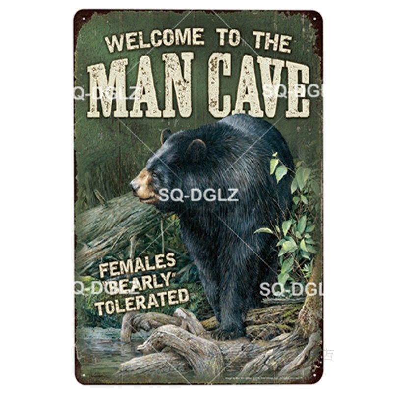 [SQ DGLZ] New Warning Man Cave Enter At Your Own Risk Tin S_虎窝淘