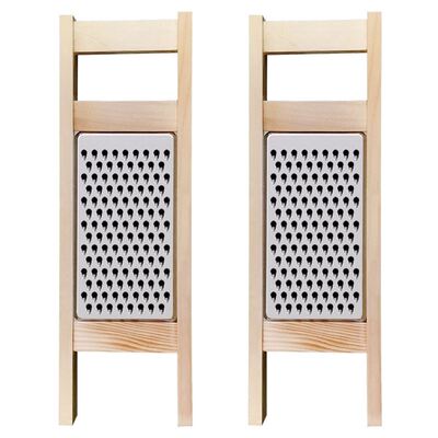 Stainless Steel Handheld Cheese Grater with Wooden Handle Mu