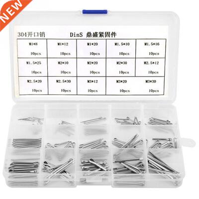 150Pcs 304 Split-Cotter Pins Kit M1 M1.5 M2 M2.5 M3 Fastenin