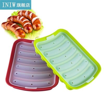 New Silicone Sausage Stuffer 6 Cavities Sausage Mold  Sau