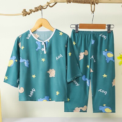 Child Tee Tops+Pants Sleepwear Pajamas Kids Clothes Baby Paj