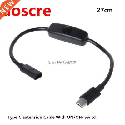 Type C Male to Female USB-C Extension Cable With ON/OFF Swit
