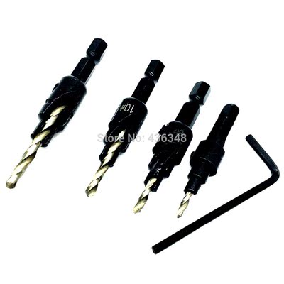 4pcs Hss Countersink Drill Bit 1/4