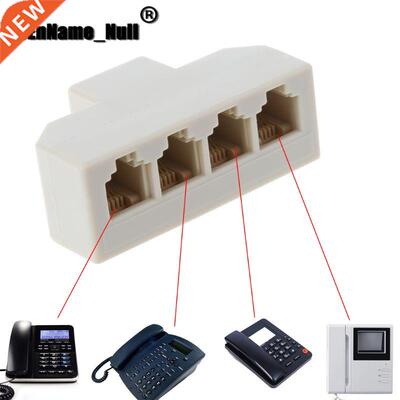 1PC RJ11 Splitter 3 Way Adapter 1 M to 4 F RJ-11 6P4C Phone