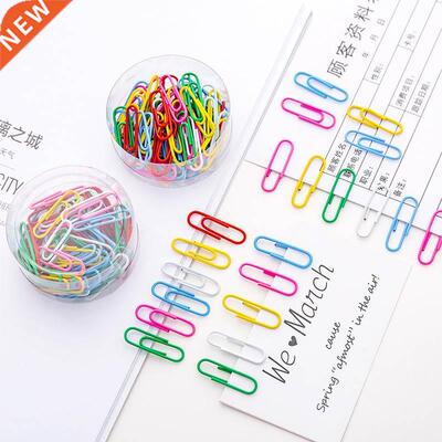50pcs/box Rainbow Colored Paper Clip Metal Clips Memo Clip B