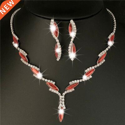 Drop Shipping Silver Plated Royal Red Crystal Wedding Jewelr