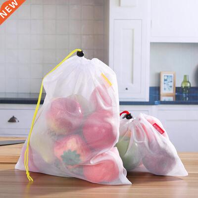 15Pcs 3 Sie Reusable Mesh Produce Bags Washable Eco Friendl