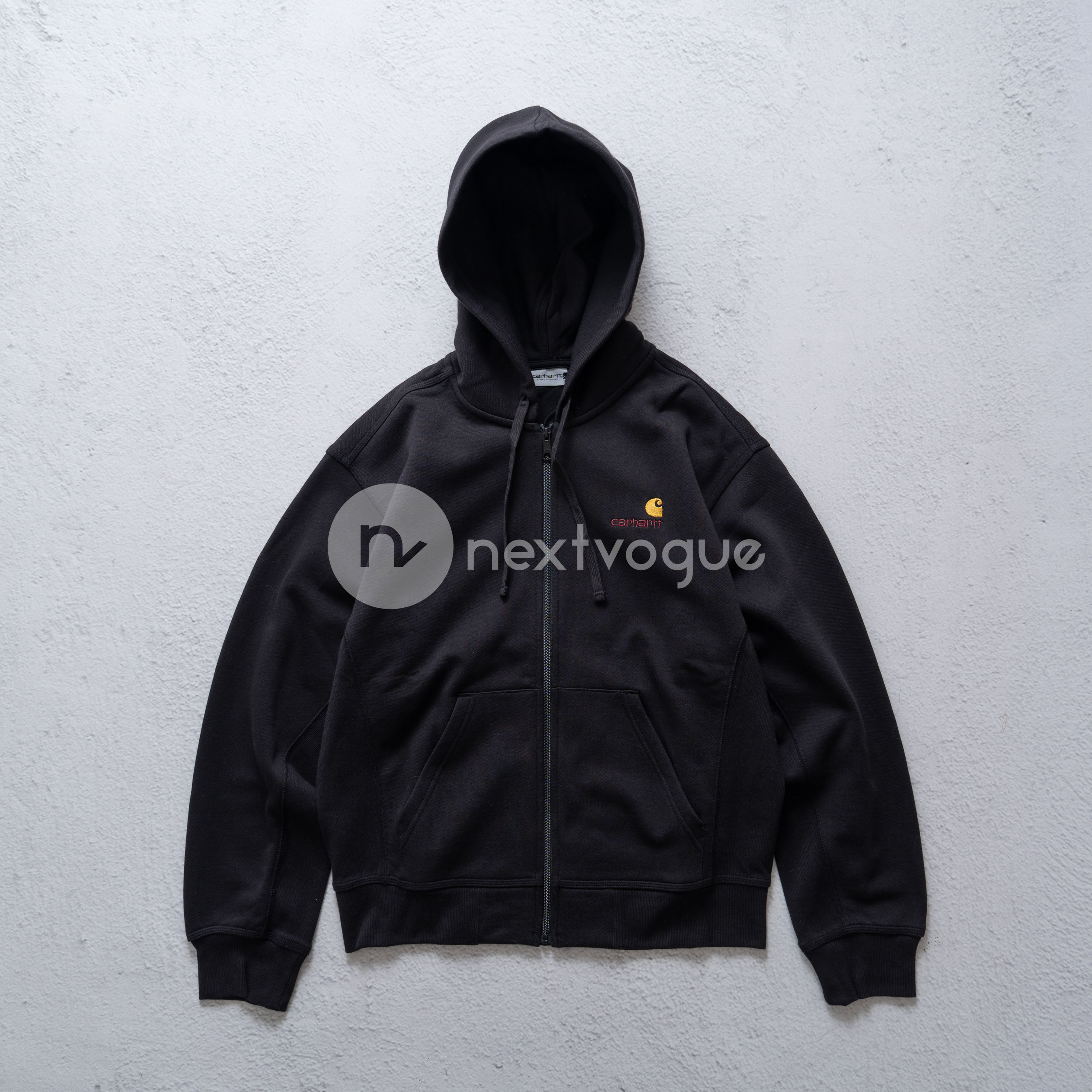 【NextVogue】carhartt wip american script 连帽拉链加绒卫衣