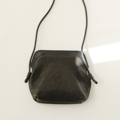 JOYDIVISION拾物系列 横款口金包 日系文艺复古通勤 真皮单肩女包